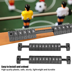 2pcs Table Football Counter 10 Numbers Scoring Score Counter Indicator for Standard Foosball Tables(Black)