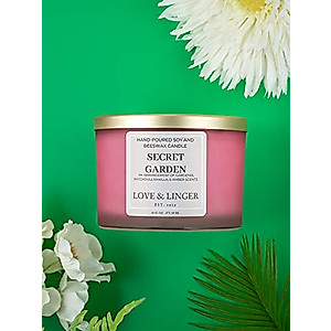 Gardenia Candle | Flower Candle | Luxury Soy & Beeswax Candles for Home | 16 oz. Large Jar 3 Wick Candle | Mom Candle | Floral Scented Candle Gift | Fragrant Candle