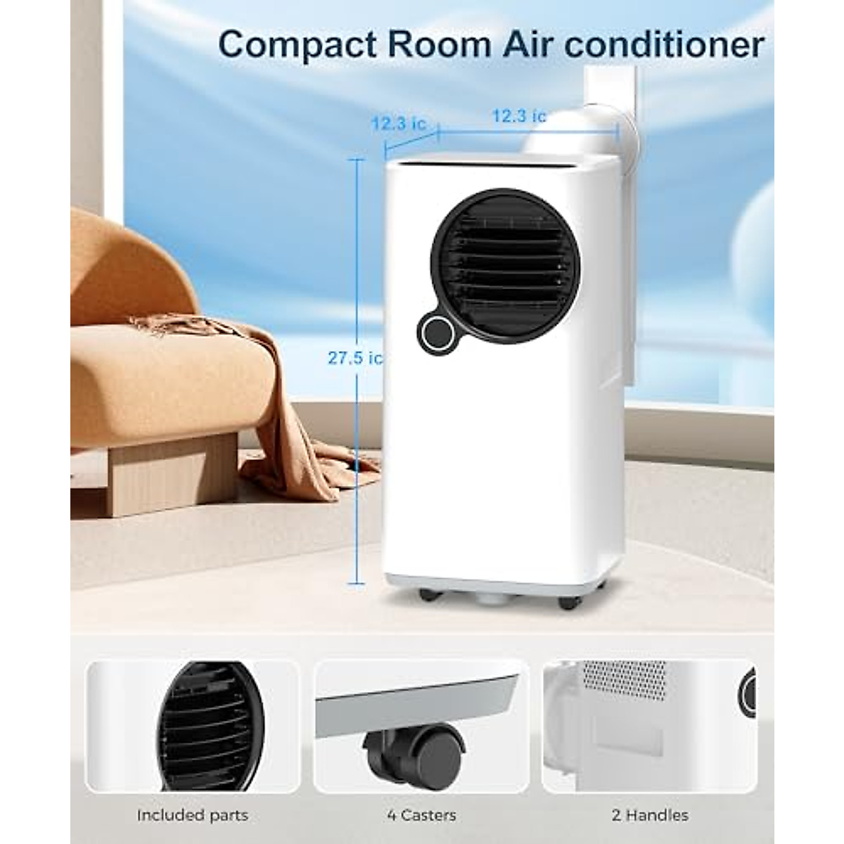 CACULE Utor-RKY20(R)-N4-3 Portable Air Conditioner, White