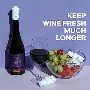 Vakuen Wieder Vacuum Wine Savers, Vacuum Pump with Built-In Silicone Plug, Vacuum Seal Wine Stoppers, No-leakage, Patented Twist-Locking, Wine Preserver, Keep Wine Fresh Longer, Gift Accessories