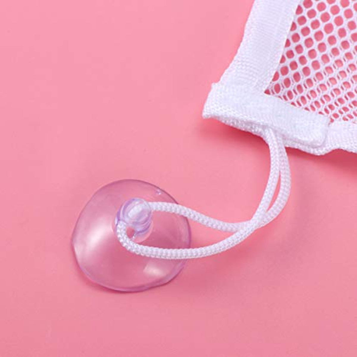 DOITOOL Hanging Bath Toy Holder Bathroom Toys Bag Hanging Toy Storage Organization Net Washable Reusable Mesh Organizer Bags with Suction Cup for Kids Bathtub Playroom Toys Bath Toy Net Bag Corner