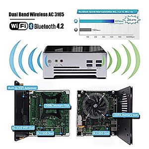 WEIDIAN Mini Desktop PC Quad Core i7 7820HK Windows 10 Mini Computer 16GB DDR4 512GB SSD Double Display 4K 60Hz Gigabit Ethernet HD DP M.2 Wi-Fi&BT4.2 Micro Desktop Small Computer