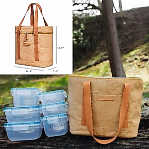 Insulated Travel Cooler Bag – Out of the Woods Walrus Cooler – Vegan Picnic Bag/Cooler Tote with Zippered Body & Front Pocket – Sustainable Soft Side Cooler Bag with Straps…