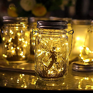 Solar Lantern Outdoor Lanterns Yard Lawn Ground Patio Lights Decorative Hanging Garden Light Decor Metal Blue Yellow Pink Lamp (Elf)