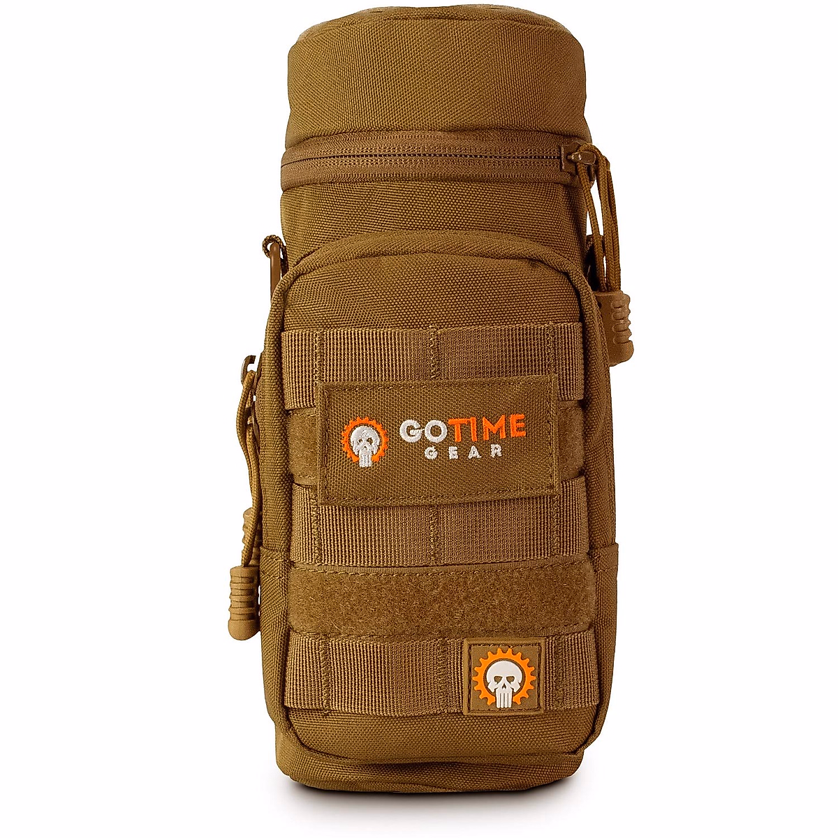 Go Time Gear Molle Water Bottle Holder, Water Bottle Bag for Backpacks, Tactical Canteen Pouch and Water Bottle Caddy, Molle Accessories and Water Pouch, Fits Up to 40 oz. (Coyote Brown)