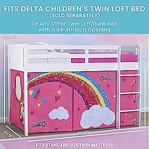 JoJo Siwa Loft Bed Tent - Curtain Set for Low Twin Loft Bed (Bed Sold Separately) by Delta Children