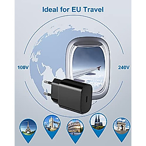 S23 S22 S21 Super Fast Charger Type C, European EU Travel Plug Adapter, 25W PD/PPS USB C Fast Wall Charger Block & 6FT Long Fast Charging Cable for Samsung Galaxy S23/S23 Ultra/S22/S22 Ultra/S21+/Note