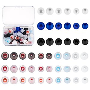 48 Pcs Earbuds Replacement Tips Silicone, Earbud Tips Earpads Replacement, Silicone Replacement Earbuds Tips for Bluetooth Earphones, 3 Sizes S/M/L, 8 Colors
