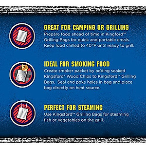 Kingsford Heavy Duty Aluminum Grill Bags, 4 Pack | Foil Packets for Grilling, Recyclable And Disposable Grilling Accessories | Foil Bag Measures 15.5" x 10" | Foil Grilling Bag, Grilling Bags