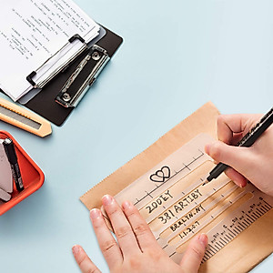 7 Pieces Envelope Addressing Guide 4 Style Addressing Stencil Templates for Envelopes with 2 Size Brush Pens, Making Thank You Card, Festival Cards, Wedding Invitations, Party Invitations