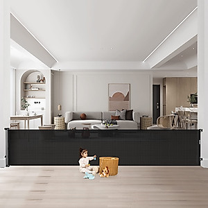 178 Inch Baby Gates Extra Wide Retractable Baby Gate Outdoor Pet Gates for Dogs Indoor Retractable Gate for Super Wide Openings Large Dog Gate Retractable Dog Gate Adjustable Baby Gates for Doorways