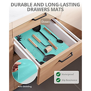 Fridge Liners Mrs Hinch,HOMGEN Popular 16Pcs Refrigerator Mats Fashion Refrigerator pad Fridge Mats Liners Waterproof Fridge Pads Mat for Fridge, Drawer, Book Shelves ect (4 Colours,45x29cm)