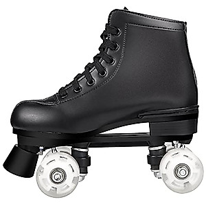PERZCARE Roller Skates for Women,Double Row 4 Wheels Shiny Quad Men Skates,PU Leather High-top Roller Skates for Girls/Boys/Ladies/Unisex Indoor/Outdoor