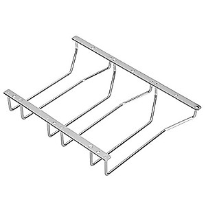Dianoo Wine Glass Stemware Rack Holder Wine Glass Rack Under Cabinet With Screws Chrome Finish 22CM 3 Rows