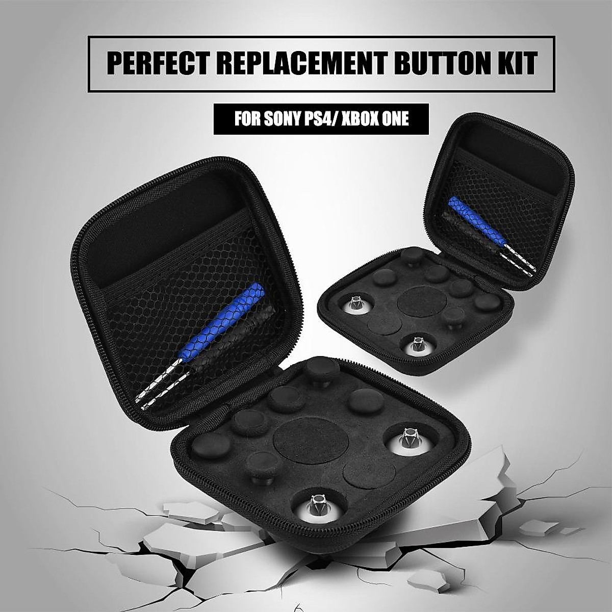 Tihebeyan Replacement Controller for PS4/ Xbox One, Repair Replacement Parts Kits for PS4, Magnetic Thumb Sticks Analogue Joysticks, Controller Accessories