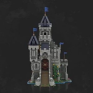 Street View Series MOC-101775 Medieval Castle MOC European Medieval Black Falcon Knight's Castle Assembled Building Blocks Educational Toy Set Compatible with L-e-g-o（3284PCS）