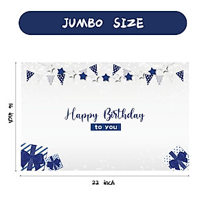 SULICRE Jumbo Birthday Card, 22 x 14 Inch Extra Large Greeting Card for Women Men Boss, Happy Birthday Giant Guest Book, Oversize Birthday Party Signs Decorations Supplies