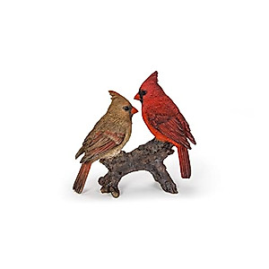 Hi-Line Gift Cardinal Couple on Stump Garden Statue, Multicolor
