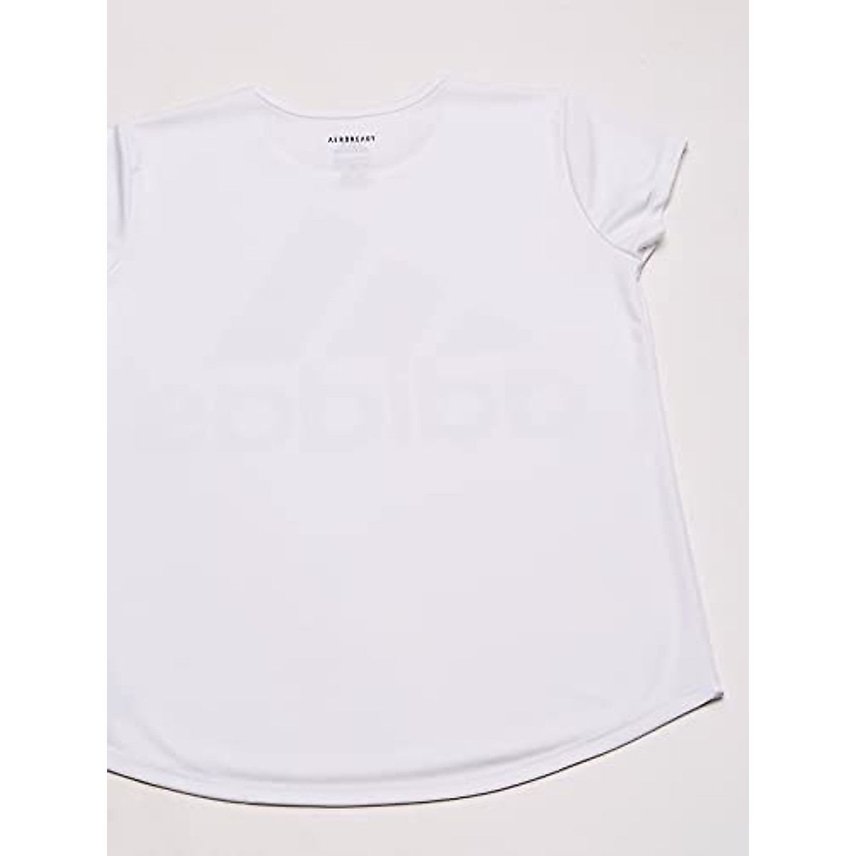 adidas Girls' Big Short Sleeve Scoop Neck Tee T-Shirt, White BOS Foil Rainbow, Large