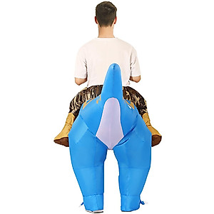 GOOSH Inflatable Dinosaur Costume for Adult Halloween Costume Women Man Riding Costume Funny Blow up Costume for Halloween Party Cosplay