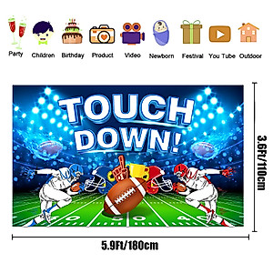 Large 71" X 43" Football Backdrop, Football Party Decorations, Football Decorations for Football Touchdown Party Photo Background, Super Football Theme Backdrop tineit