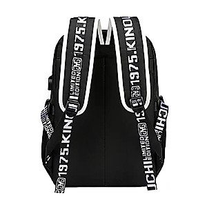 FSRONGXI 17Inch Nezuko Backpack Tanjiro Backpack Laptop Backpacks with USB Charging Port, Anime Zenitsu Bag with Free Keychain (C)