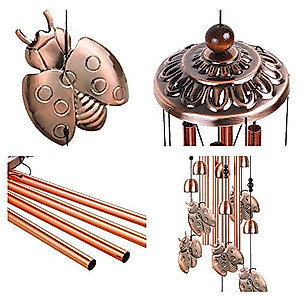 ME9UE Ladybug Wind Chimes Outdoor, Insect Chime Decor, Portable Mobile Insect Wind Chime, Wind Chime with 7 Ladybugs for Home, Yard, Patio, Garden Decoration, Valentines Gift, Festival Gift for Mom