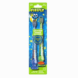 Firefly LightUp Timer Toothbrush with Suction Cup 2 ea (color may vary)