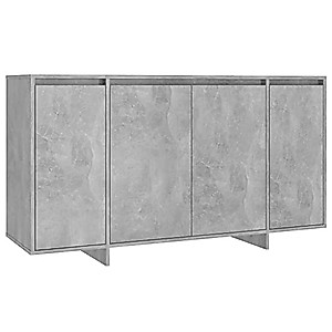 loibinfen Sideboard Buffet Server Storage Cabinet with 4 Doors, Console Table Home Kitchen Sideboard Dining Room Furniture Entryway Cupboard, Concrete Gray 53.1"x16.1"x29.5" -AA