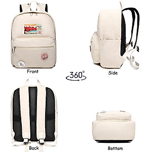 Makukke Travel Backpack for Women Girls, School Bag with 15-Inch Laptop Sleeve Casual Daypack for Travel, Work and School (Brown)