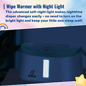 Bubos Upgraded Baby Wipe Warmer and Wet Wipes Dispenser with Advanced LED Night Light