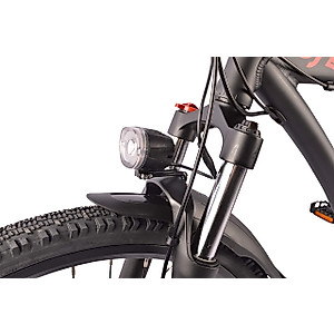 DJ Mountain Bike 750W 48V 13Ah Power Electric Bicycle, Matte Black, LED Bike Light, Fork Suspension and Shimano Gear