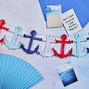 65Ft Nautical Garland Nautical Birthday Party Decorations Nautical Party Themed Hanging Garland Garland Banner for Birthday Baby Shower Party Decoration (2 Pieces)