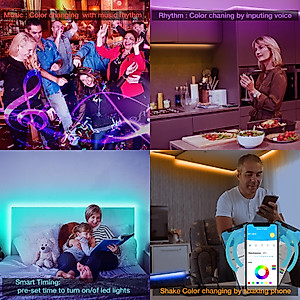 DAYBETTER Smart WiFi App Control Led Strip Lights Work with Alexa Google Assistant -16.4 feet