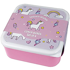 Fizz Creations for iscream Set of 4 Sweet Unicorn Nesting Reuseable Containers