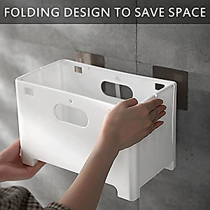 Collapsible Laundry Basket, BESUNTEK Wall Mounted Waterproof Laundry Hamper Washing Bin Clothes Bag with Handles, Space saving, for Bathroom, Bedroom, Room, Closet & Car