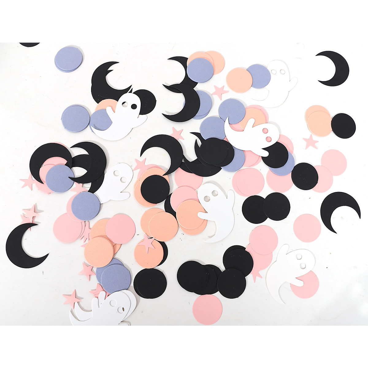 230psc Halloween Spooky Confetti - Pink Halloween Confetti, Spooky One Two Spooky Birthday Decorations, Halloween Table Decor, Girls Ghost Confetti