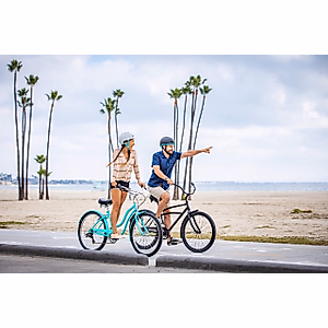 Schwinn Huron Beach Cruiser Bike for Adult, 7-Speed, Front and Rear Linear Pull Brake, 26-Inch Wheels, 17-Inch Step-Over Steel Frame, Full Front & Rear Fenders, Black