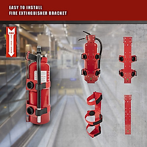 Pochar Fire Extinguisher Mounting Bracket Heavy Duty Wall Mount Bracket for 2.5 lb & 5 lb Fire Extinguishers - Mount in Your Office, Warehouse, Car, Boat or Off-Road Vehicle - Fits Most Popular Brands