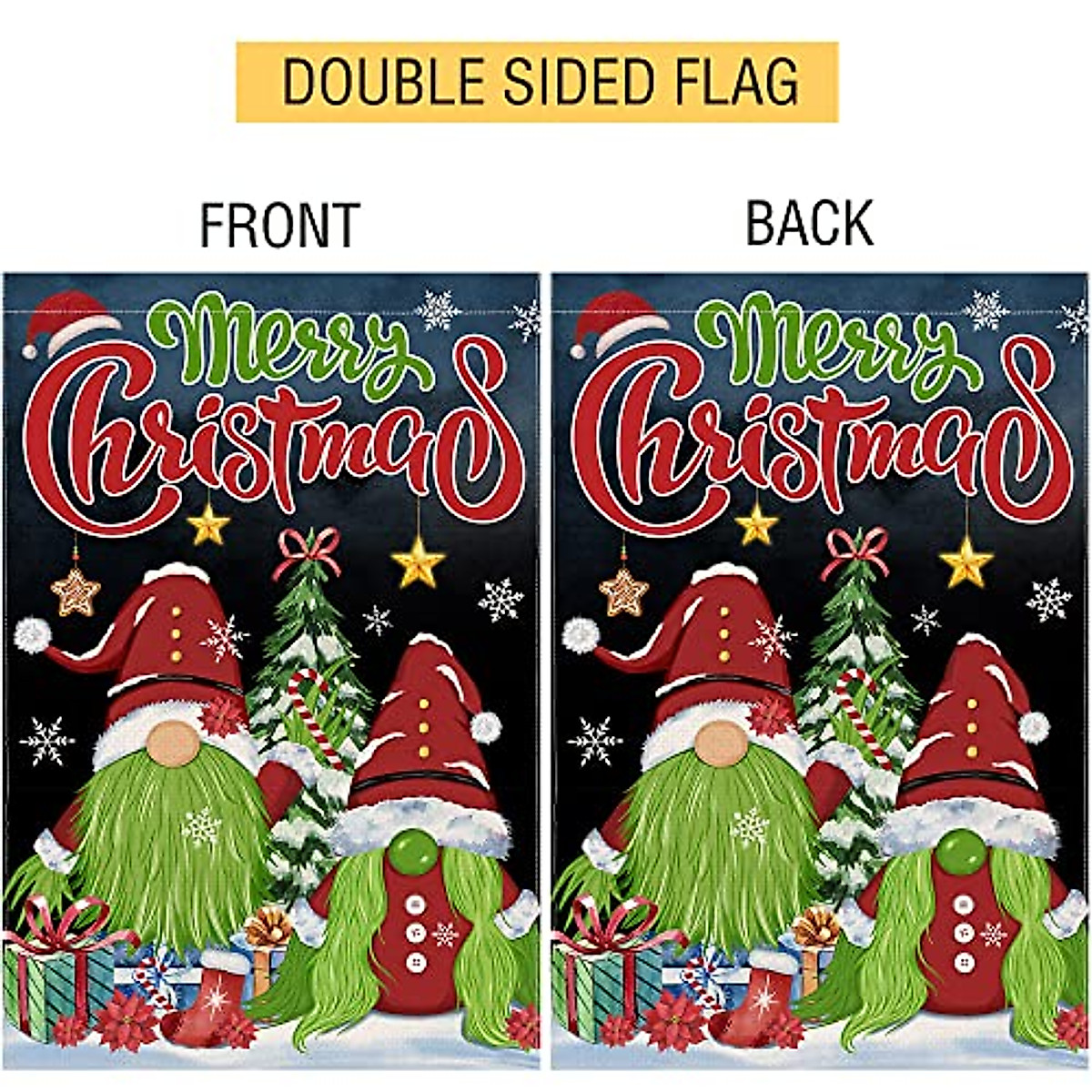 Christmas Garden Flag, Merry Christmas Gnomes Burlap Yard Flags 12x18 Double Sided, Red Truck with Xmas Tree Snowman Winter Welcome Holiday Vertical Lawn Signs for Home Outdoor Decorations Gifts…