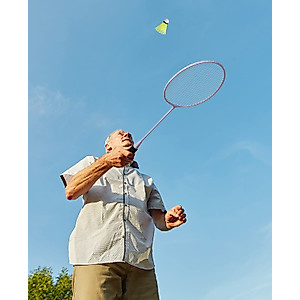 AboveGenius Badminton Rackets Set of 6 for Outdoor Backyard Games, Including 6 Rackets, 6 Nylon Badminton Shuttlecocks, Lightweight Badminton Racquets for Beginners