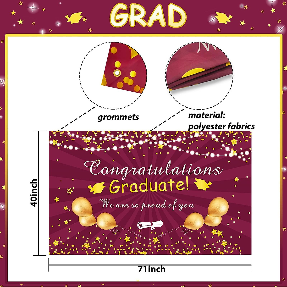 Graduation Party Decorations Maroon Gold 2023/Burgundy Balloons/Graduation Party Supplies Maroon Graduation Party FSU Graduation Backdrop/Class of 2023 Graduation Decorations Burgundy Gold