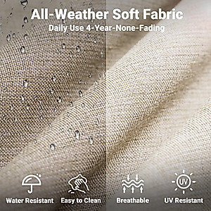 ovios 2 Pieces Patio Furniture Set, Outdoor Wicker Chairs of 2, All Weather High Back Rattan Chairs 2 Seats with Comfy Cushions for Porch Deck, Beige