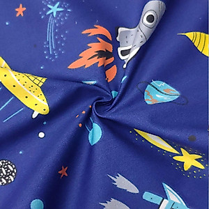 Brandream Baby Boys Crib Bedding Sets Outer Space Rocket Planet Astronaut Nursery Bedding Set,3 Piece Baby Newborn Crib Comforter Sets 100% Cotton, Navy/White