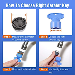 20 Pieces Cache Faucet Aerator Keys Removal Wrench Tool with 4 Loose-leaf Rings, 5 Sizes M16.5, M18.5, M21.5, M22.5, M24