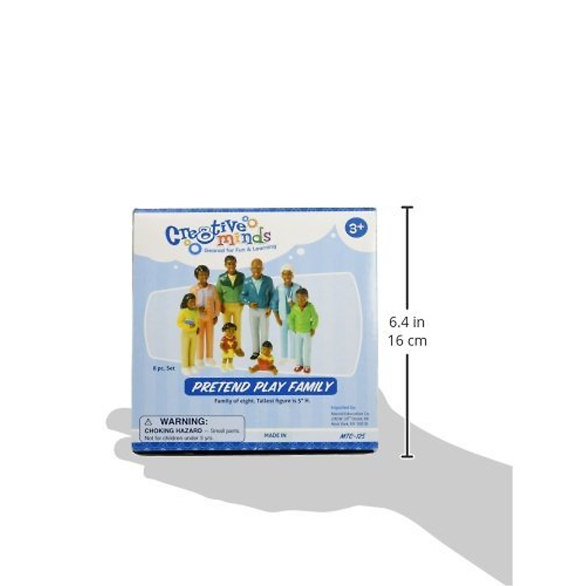 Creative Minds Marvel Education African American Family Toy Figure Set for Kids Ages 3+, Set of 8 Inclusive and Diverse Dollhouse Toy Figurines, Multicolor