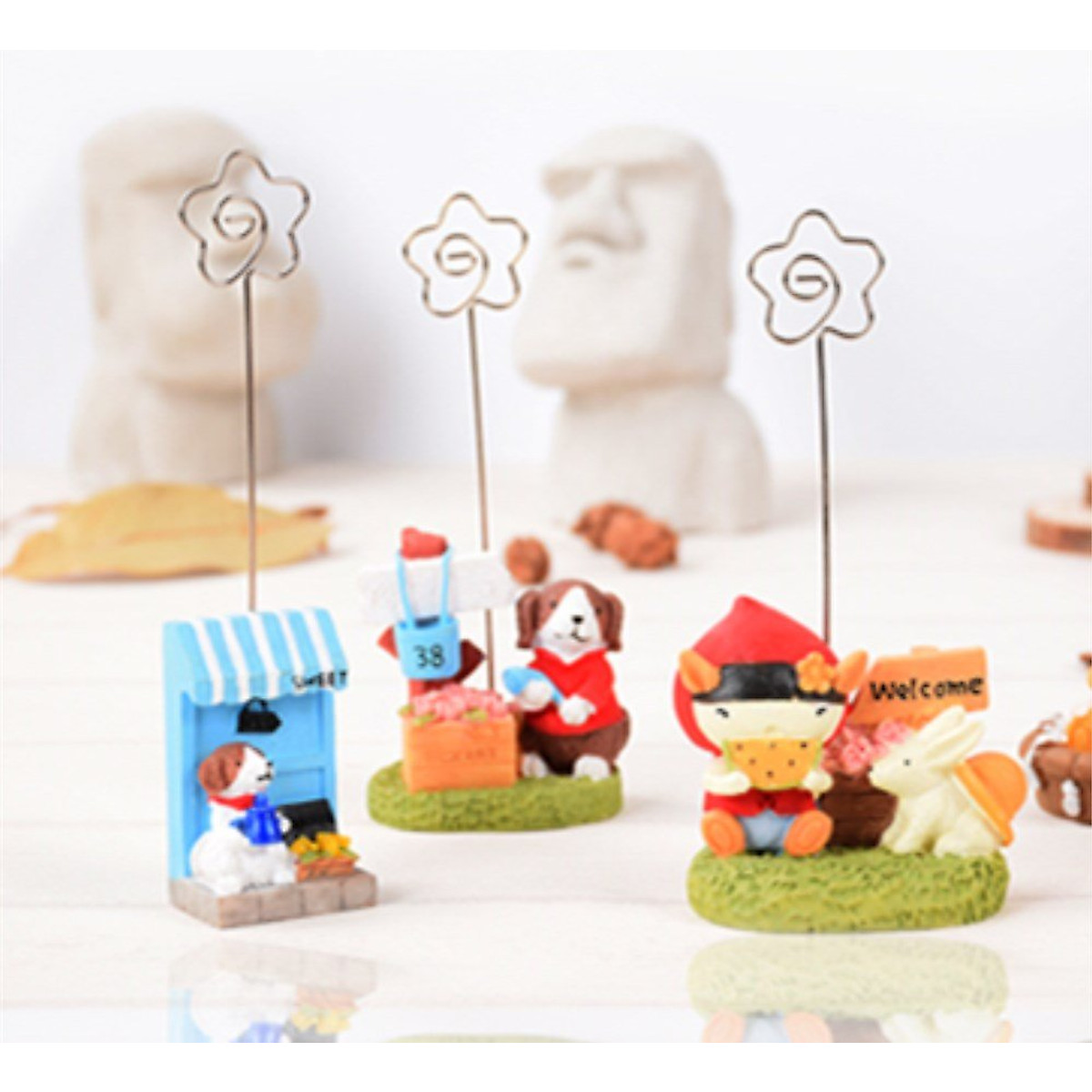 Honbay DIY Flower Shape Ring Loop Craft Wire Clip Table Card Note Photo Memo Holder Metal Clamp Clay Cake Decoration Accessories, 30 Piece