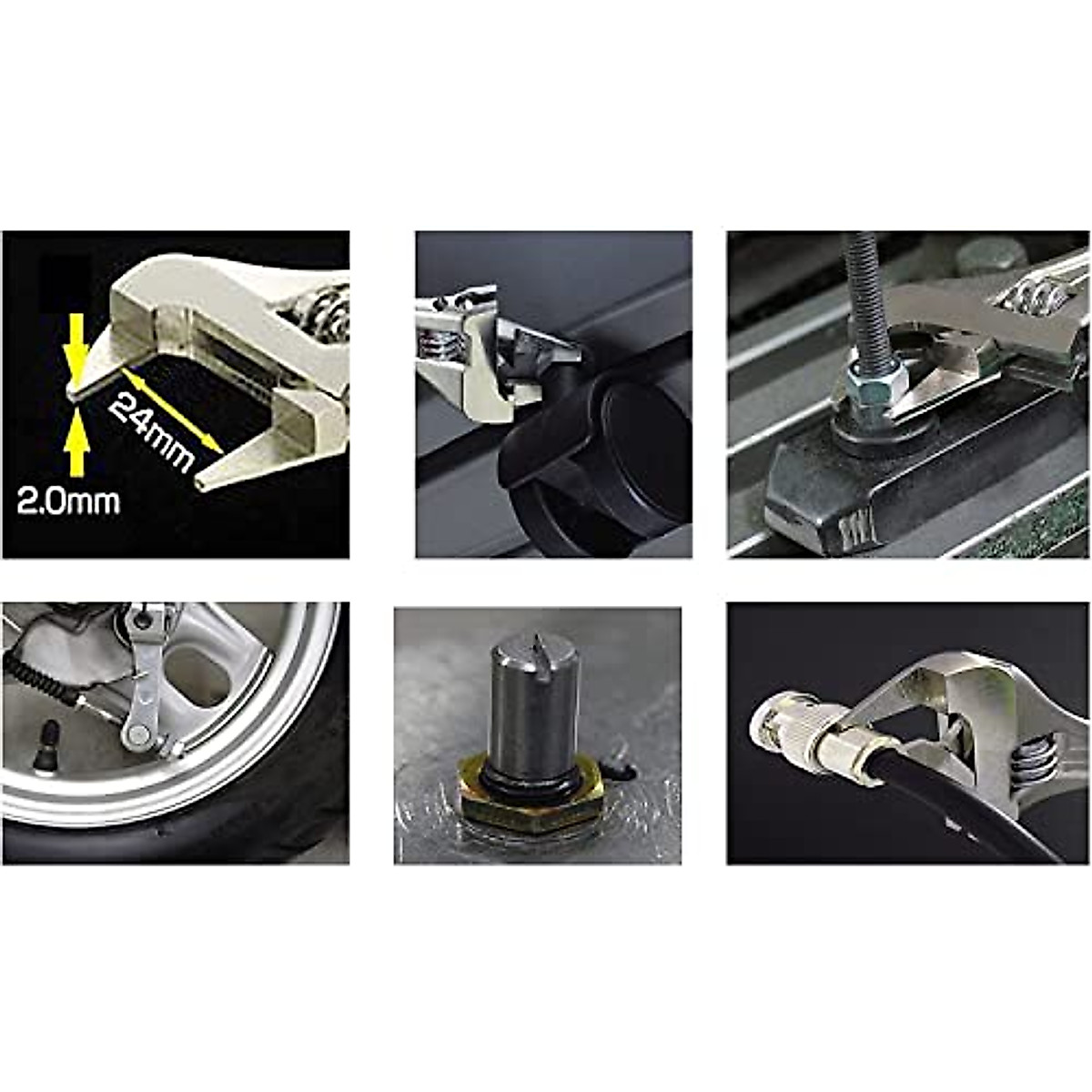 110mm Stubby Pocket Sized Adjustable Wrench Spanner with Ultra Slim 2mm Jaws and comfort handle cover (TPR), ENGINEER TWM-08