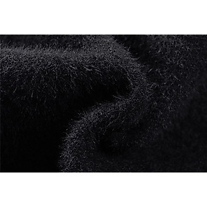 Men's Zip Up Long Cardigan Sweater Open Front Hooded Knitted Cardigans Winter Warm Longline Slim Fit Knit Coat (Black,4X-Large)