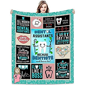 Mini Chic Dental Assistant Practitioner Blanket Dental Assistant Physician Nurse Gift Funny Dental Assistant Birthday Christmas Xmas Appreciation Gift for Women